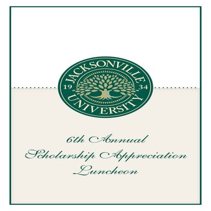 Sixth Annual JU Scholarship Appreciation Luncheon program | PDF