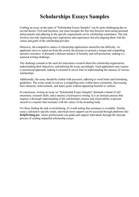 Write A Scholarship Essay | PDF