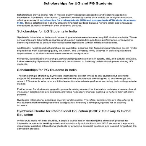Scholarships for UG and PG Students.pdf | Student Financial Aid ...