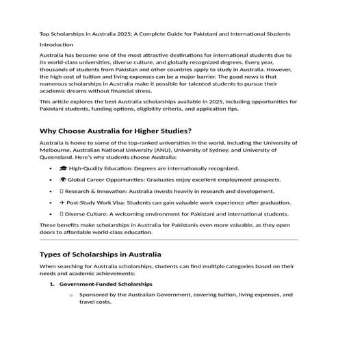 Scholarships in Australia for 2025 – Apply now for Bachelor’s, Master’s ...