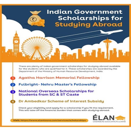 Indian Government Scholarship to Study Abroad for Indian Students | PDF ...
