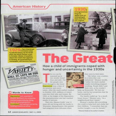 Scholastic great depression article | PDF