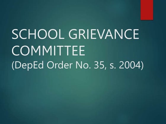 Grievance Committee Training Presentation | PPTX | Law