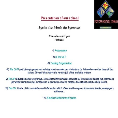 School Presentation France | PPT | Secondary Education | Education