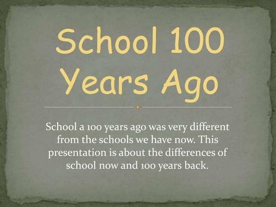 Schools then and now | KEY | Education