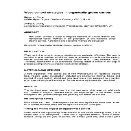 Weed Control Strategies | PDF