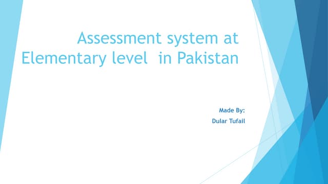 Examination System in Pakistan | PPTX
