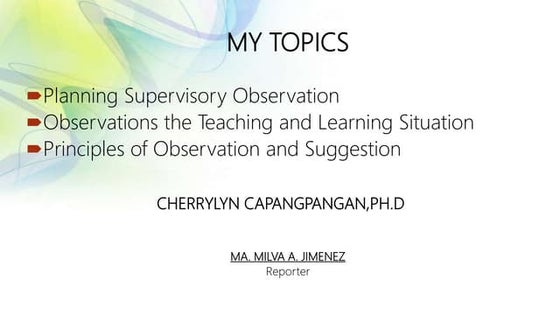 Classroom observation | PPT