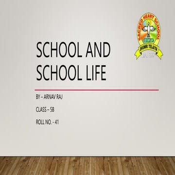 Class 5th Kids Project on School and School Life | PPTX