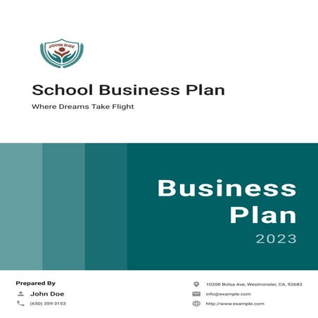 school business plan example | upmetrics | PDF