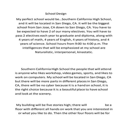 My Perfect School | PDF