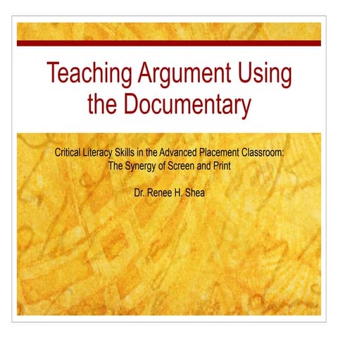 Teaching Argument Using the Documentary | PPTX