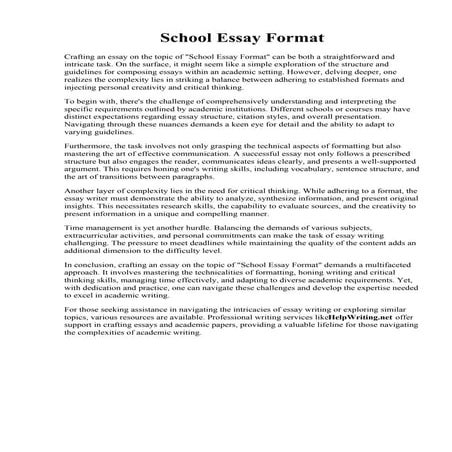 School Essay Format | PDF