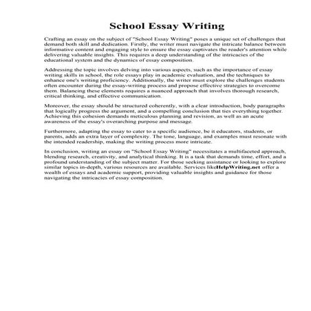 School Essay Writing. How To Write An Essay Examples - Ahern Scribble | PDF