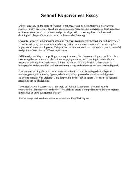 Narrative Essay Examples High School.pdf | Education