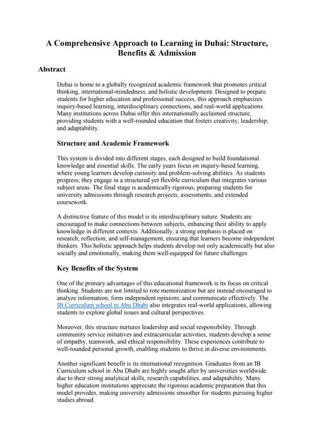 Diploma Programme: A Pathway to Academic and Career Success | PDF