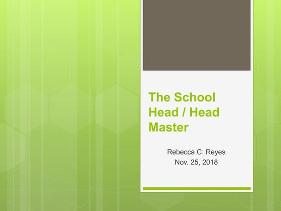 Head master duties and responsibilities | PPTX | Professional School ...