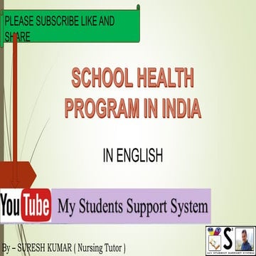 School health program in India in english | PPTX