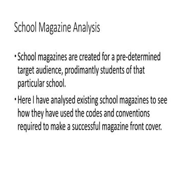 School magazine analysis | PPTX