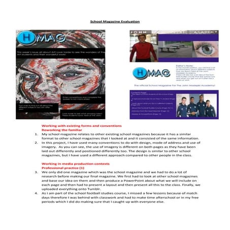School Magazine Evaluation | DOCX