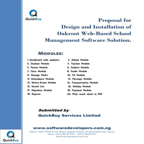 School Management Software Proposal | PDF