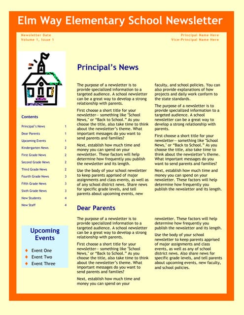 12 parts of a newsletter | PPTX