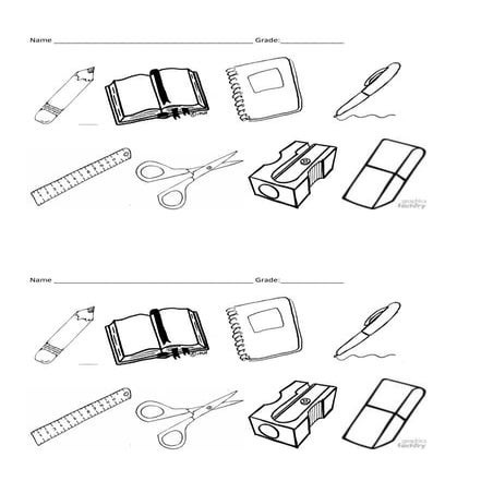 School objects exam 2° | DOC | Education