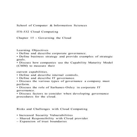 School of Computer & Information SciencesITS-532 Cloud Com | DOCX | Cloud Computing | Internet