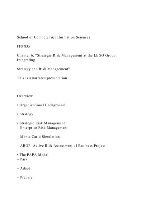 School Of Computer And Information Sciencesits 835chaptedocx