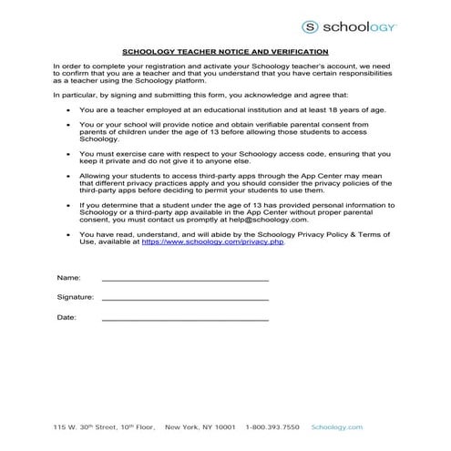 Schoology verification-consent-form | PDF