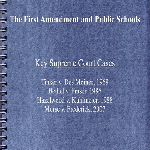 The First Amendment and Public Schools | PPT