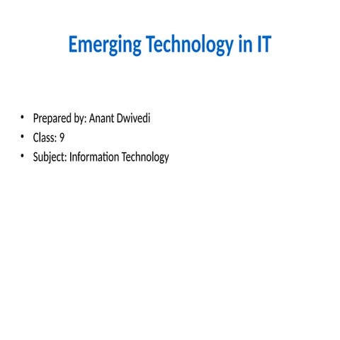 Emerging Technologies in IT: AI, Blockchain, Cloud, IoT, and ...