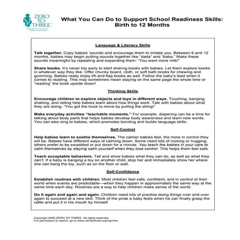 School readiness 0-12 | PDF