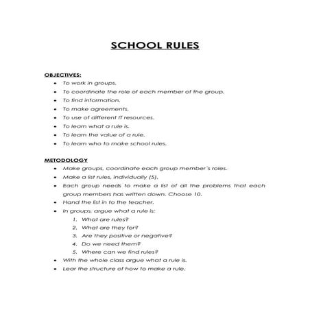 School rules | DOC | Education