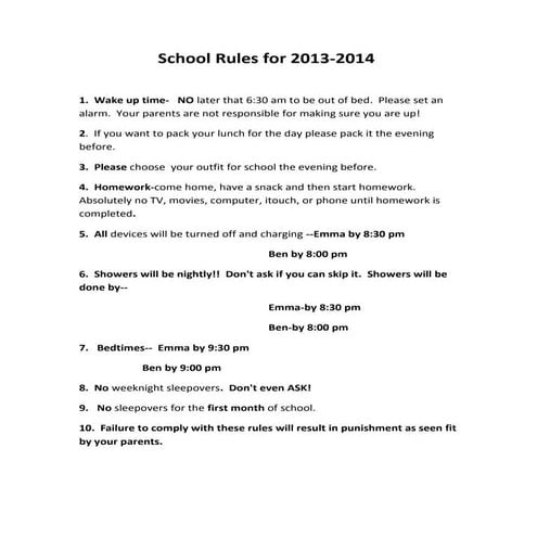 School rules | PDF