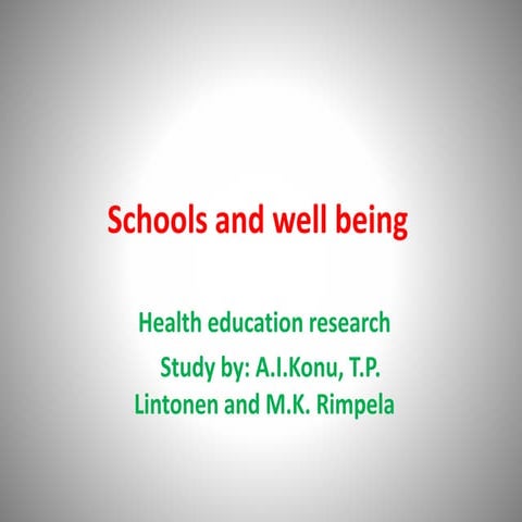 Schools and well being | PPTX