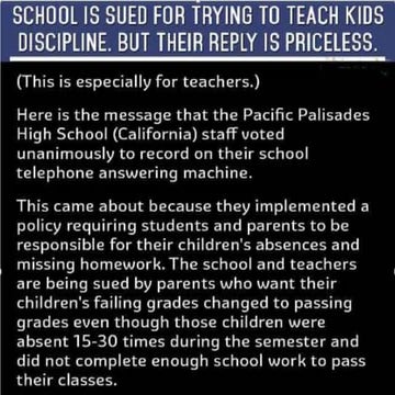 Schools is sued for trying to teach kids discipline... | PPSX