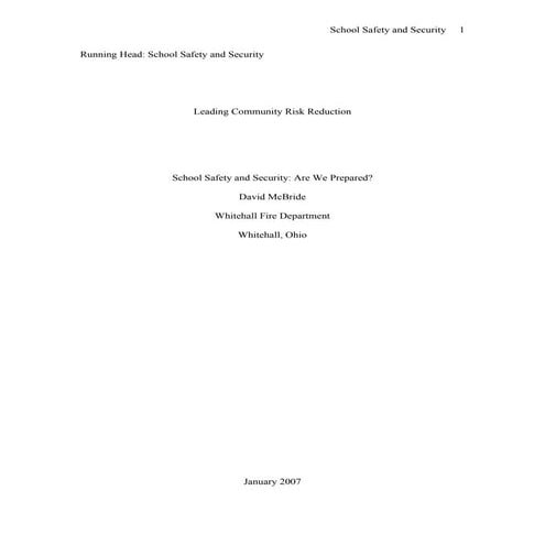 School security report | PDF