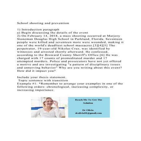 School shooting and prevention1) Introduction paragrapha) .docx