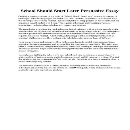 School Should Start Later Persuasive Essay.pdf