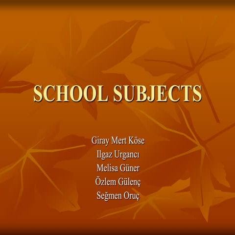 School subjects | PPT