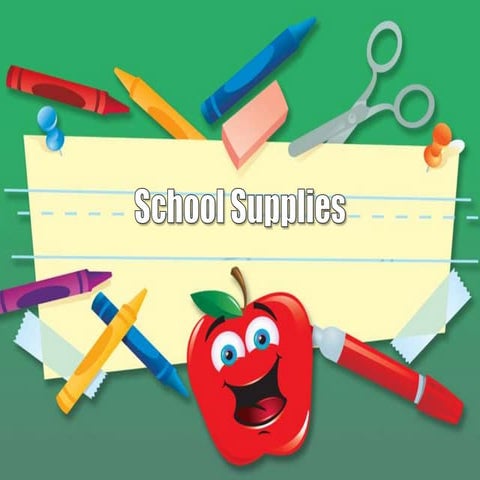School Supplies Design Template | PPTX