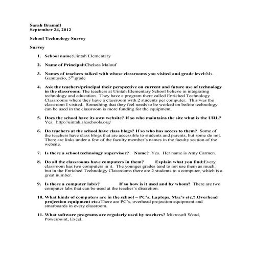 School technology survey | DOCX
