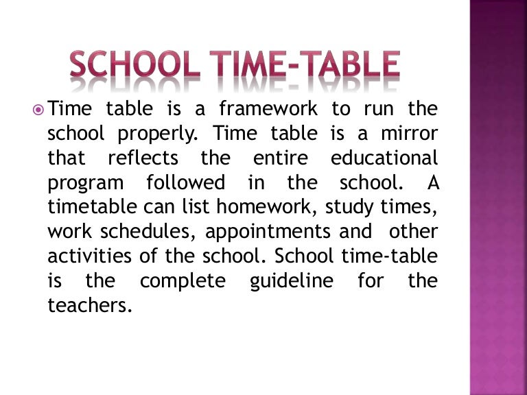 School Timetable Quotes