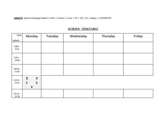 Maths timetable master | PPT