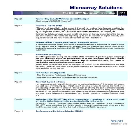 Microarray Solutions newsletter #1 | PDF