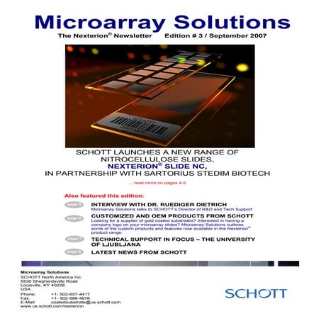 Microarray Solutions newsletter #3 | PDF