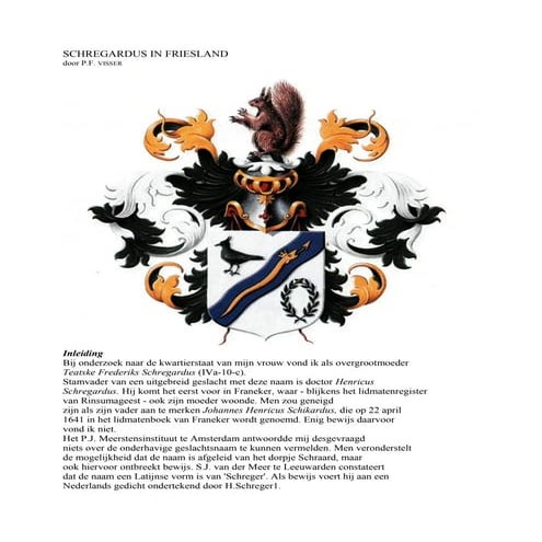 Schregardus in Friesland, P.F. Visser | DOC