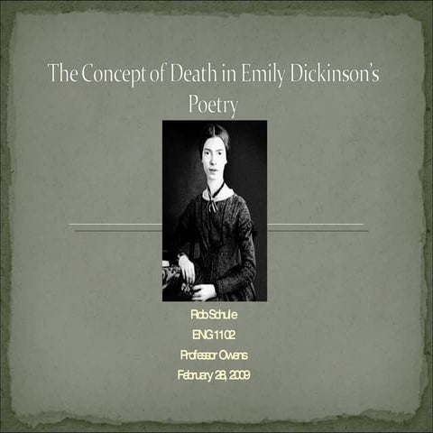 Death in Emily Dickinson's Poetry | PPT | Death, Injury, or Military ...