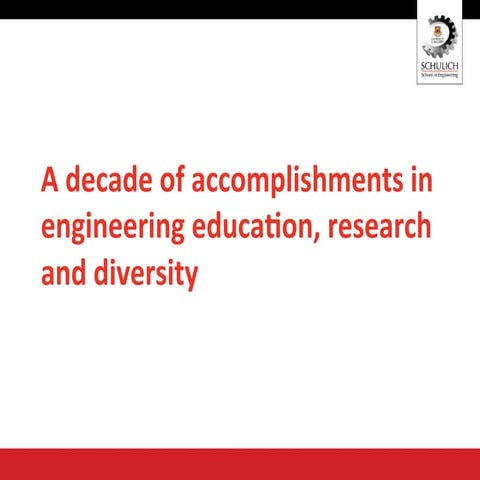 A decade of accomplishments in engineering education, research and ...